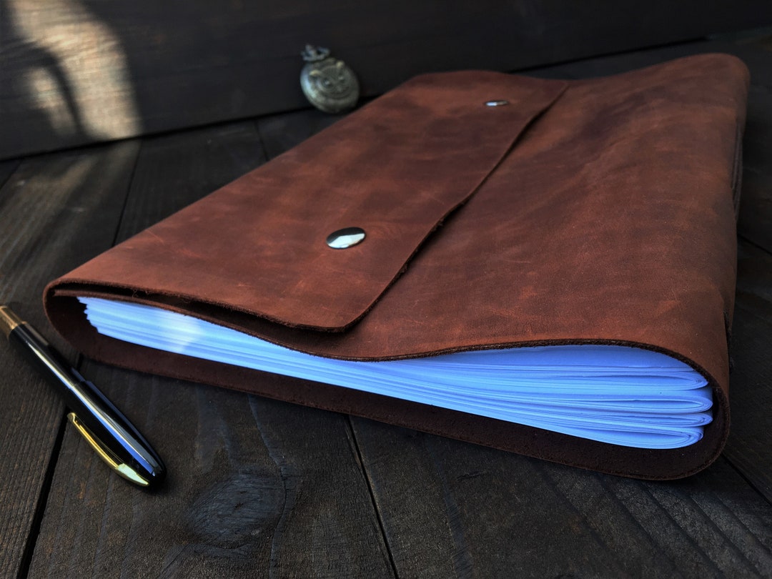 A4 Handmade Leather Journal, Sketchbook-free Personalised Initials.12 ...