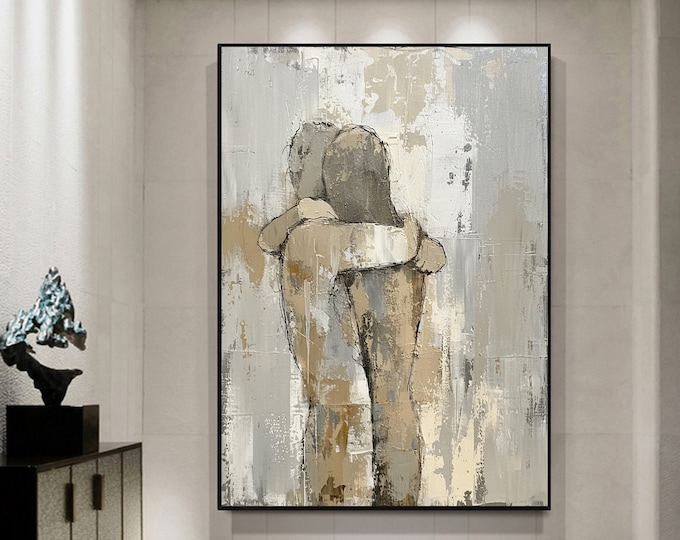 Original Wall Art Woman Face Canvas Art Abstract Lady Framed Woman ...