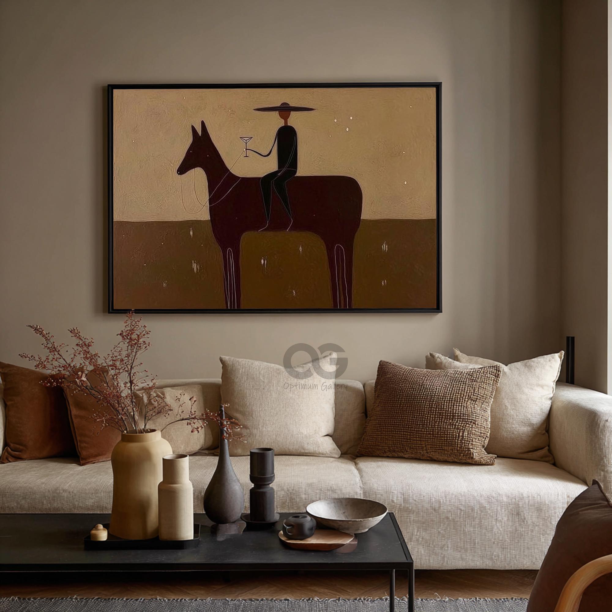 Abstract Rider Painting Faceless Man Oil Painting Japanese Western ...