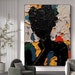 Large Black Faceless Portrait Painting Abstract Lady Painting Woman ...