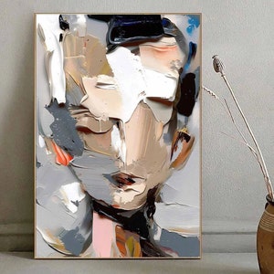 Large Abstract Lady Painting Faceless Portrait Painting Woman Face ...