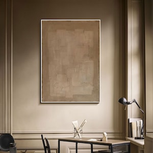 Large Brown Abstract Painting on Canvas Brown Wabi Sabi Wall Art Brown ...