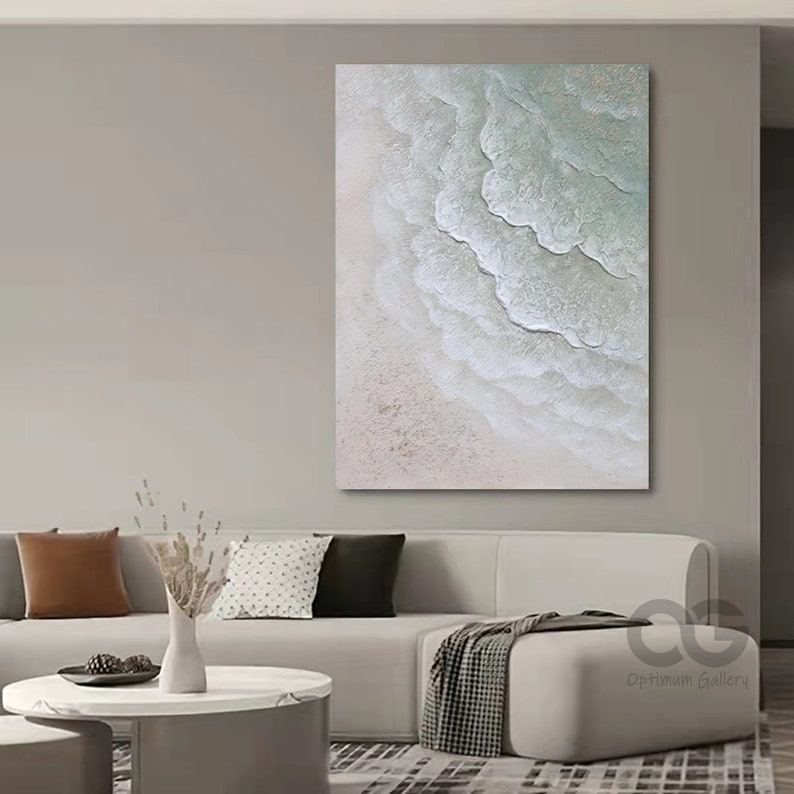 Oversized Texture Ocean Wave Wall Art Decor Large Framed White - Etsy