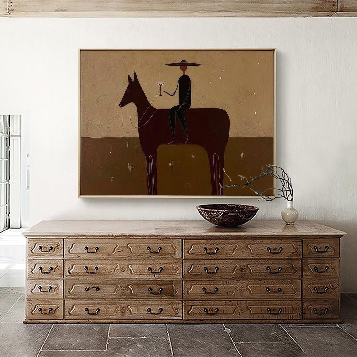 Abstract Rider Painting Faceless Man Oil Painting Japanese Western ...