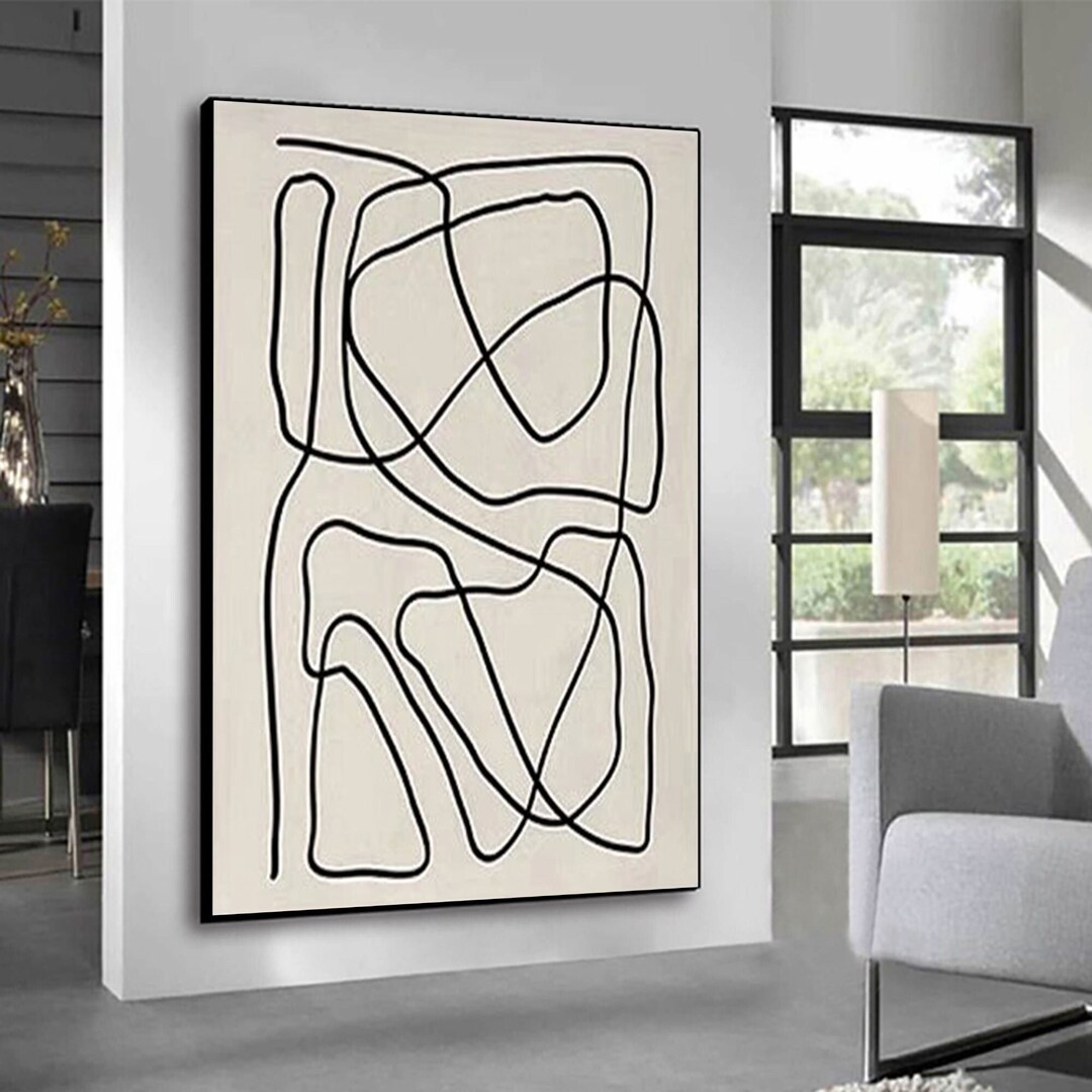 Original Large Beige Abstract Painting 3D Beige Textured Painting ...