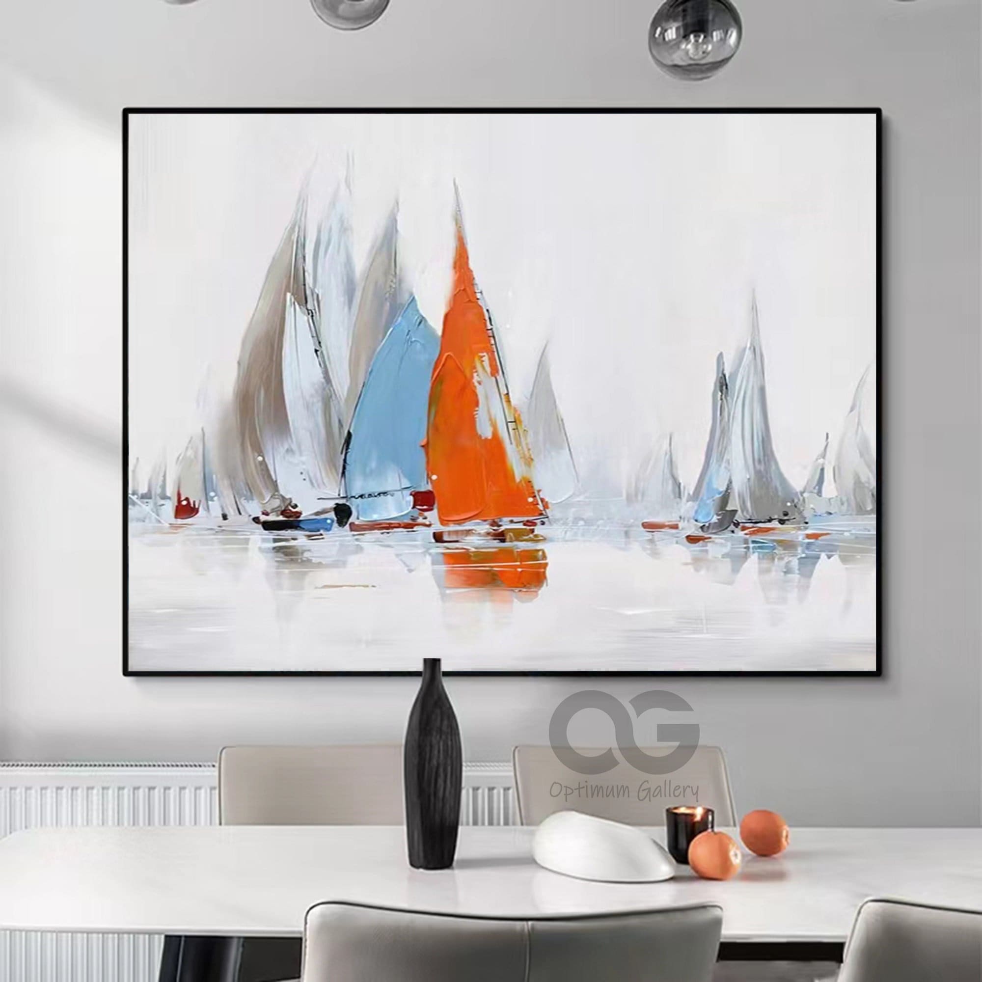 Abstract Sailboat Painting