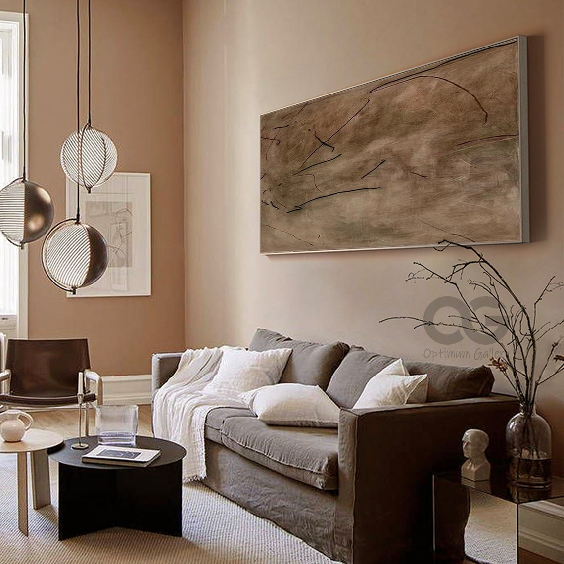 Large Minimalist Brown Wall Art Original Brown Painting - Etsy