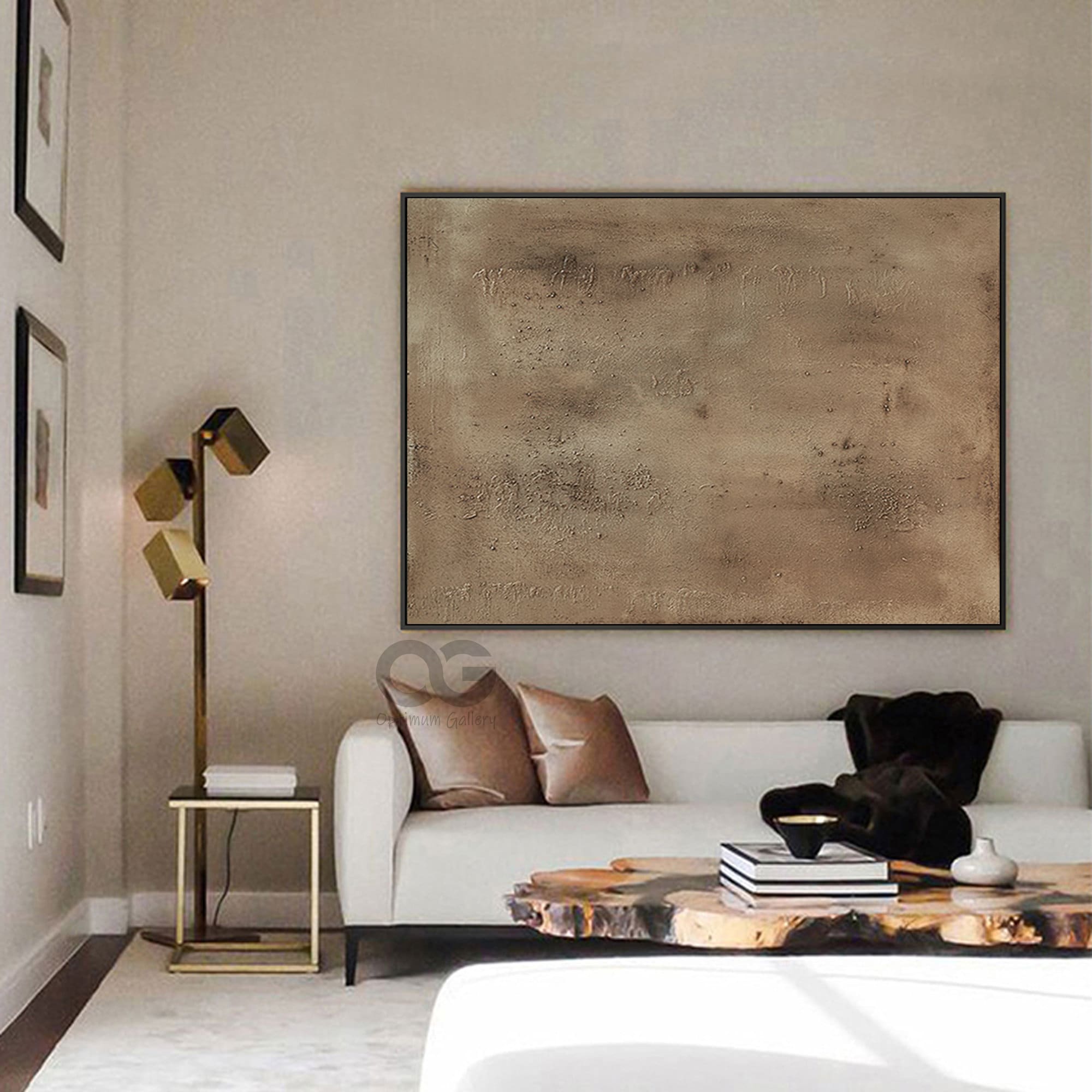 Large Minimalist Brown Painting Modern Abstract Minimalist - Etsy