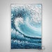 Texture Blue Wave Acrylic Painting Framed Surf Wave Painting on Canvas ...