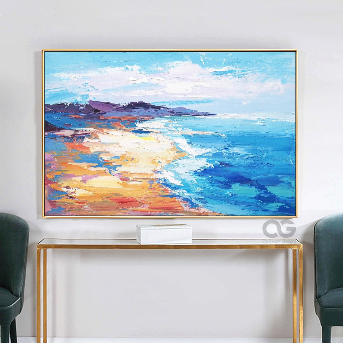 Abstract Coastal Painting Original Coastal Wall Art Framed - Etsy