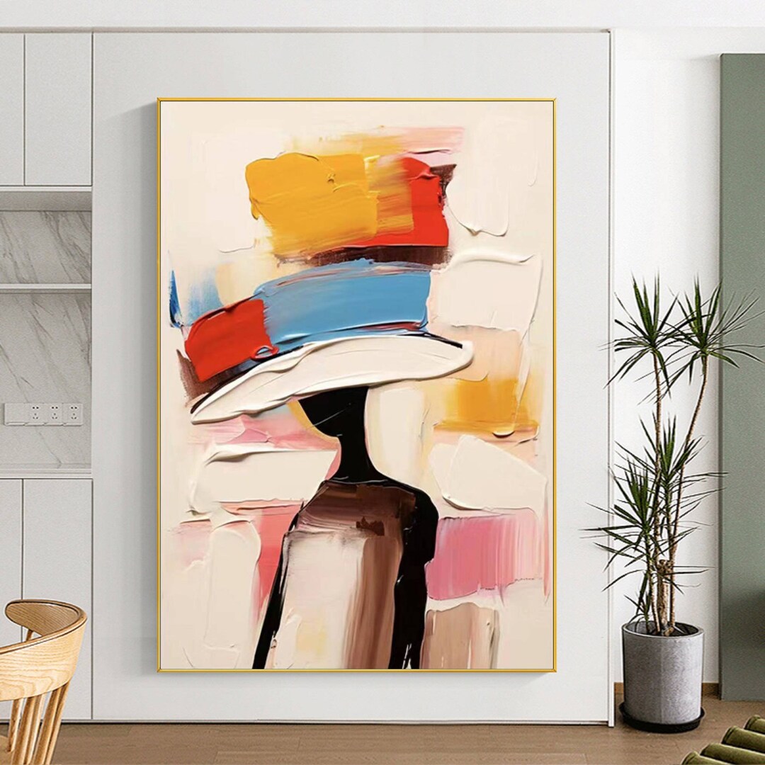 Abstract Lady Painting Large Faceless Portrait Painting Colorful Woman ...