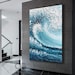 Textured Blue Wave Acrylic Painting, Framed Ocean Canvas Art - Etsy