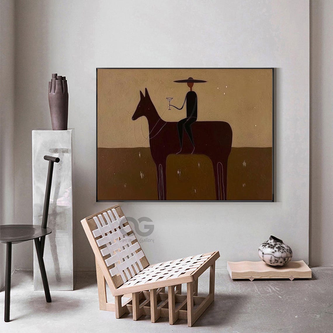 Abstract Rider Painting Faceless Man Oil Painting Japanese Western ...