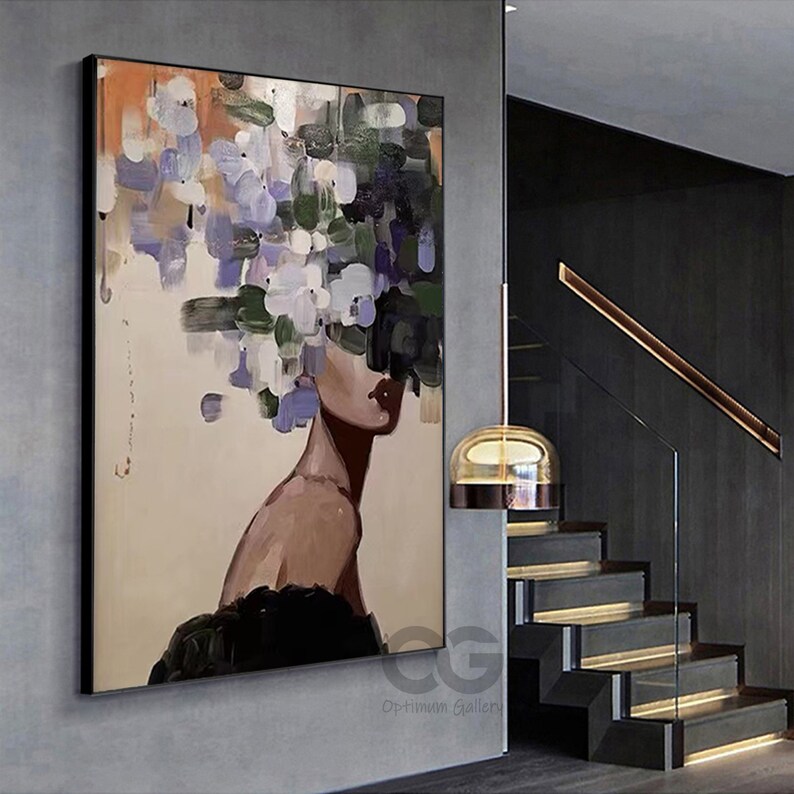 Large Faceless Portrait Painting Abstract Lady Painting Woman - Etsy