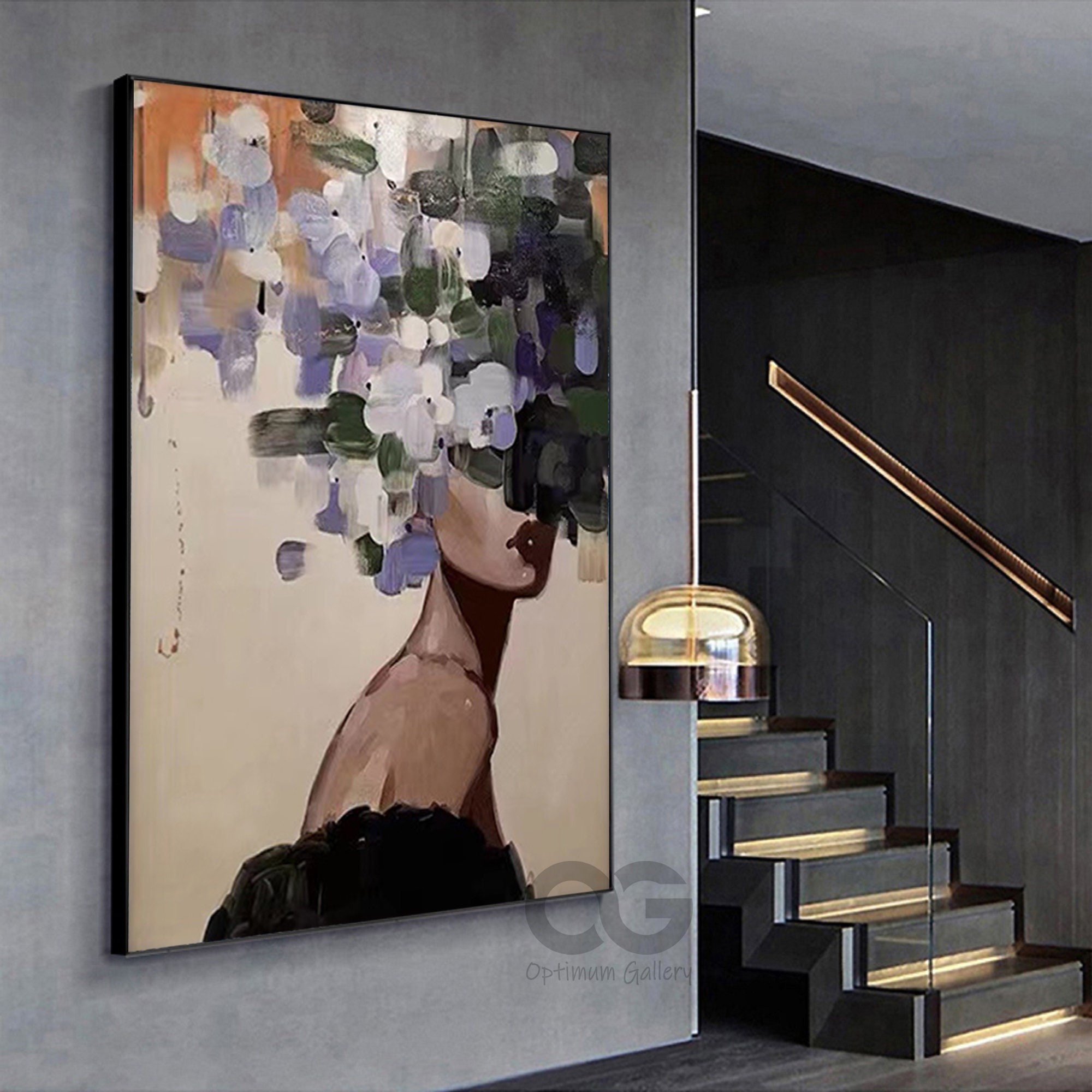 Large Faceless Portrait Painting Abstract Lady Painting Woman - Etsy UK