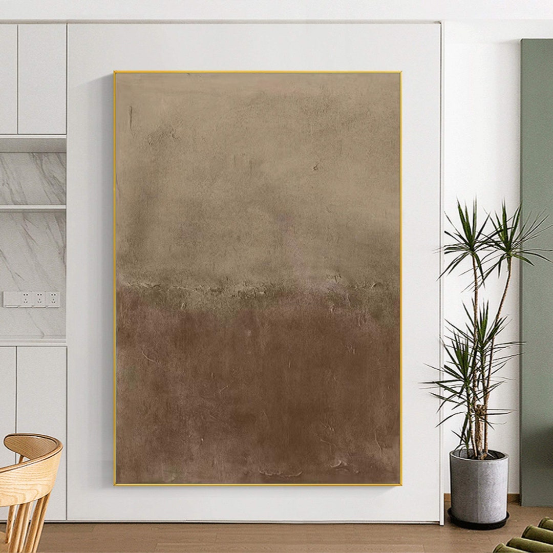 Large Brown Abstract Painting Brown Texture Wall Art Wabi Sabi Wall Art ...