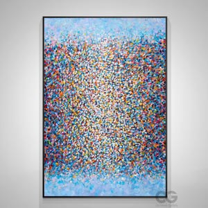 Blue Jackson Pollock Style Painting Orange Abstract Painting Blue Wall ...
