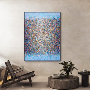 Blue Jackson Pollock Style Painting Orange Abstract Painting Blue Wall ...