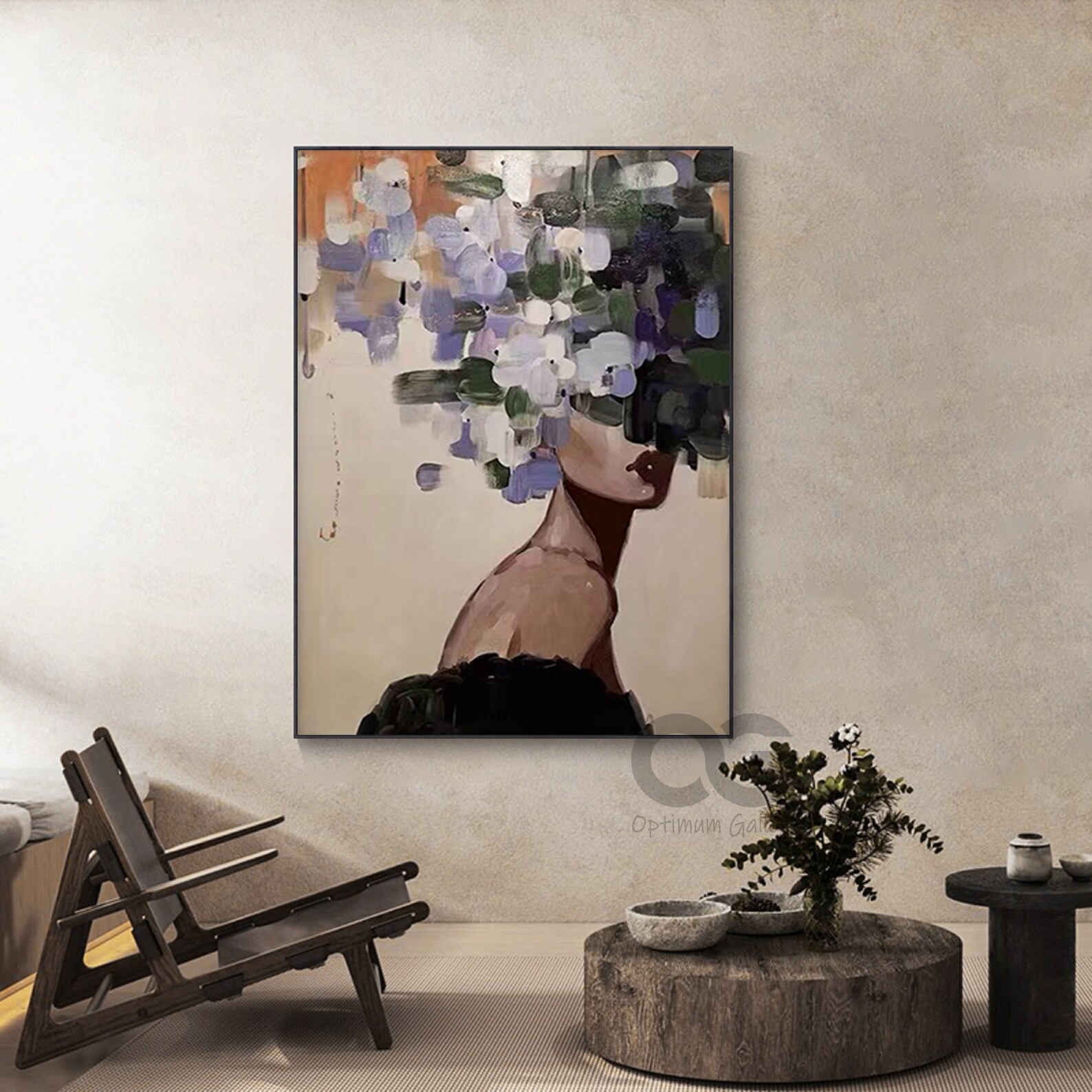 Large Faceless Portrait Painting Abstract Lady Painting Woman - Etsy