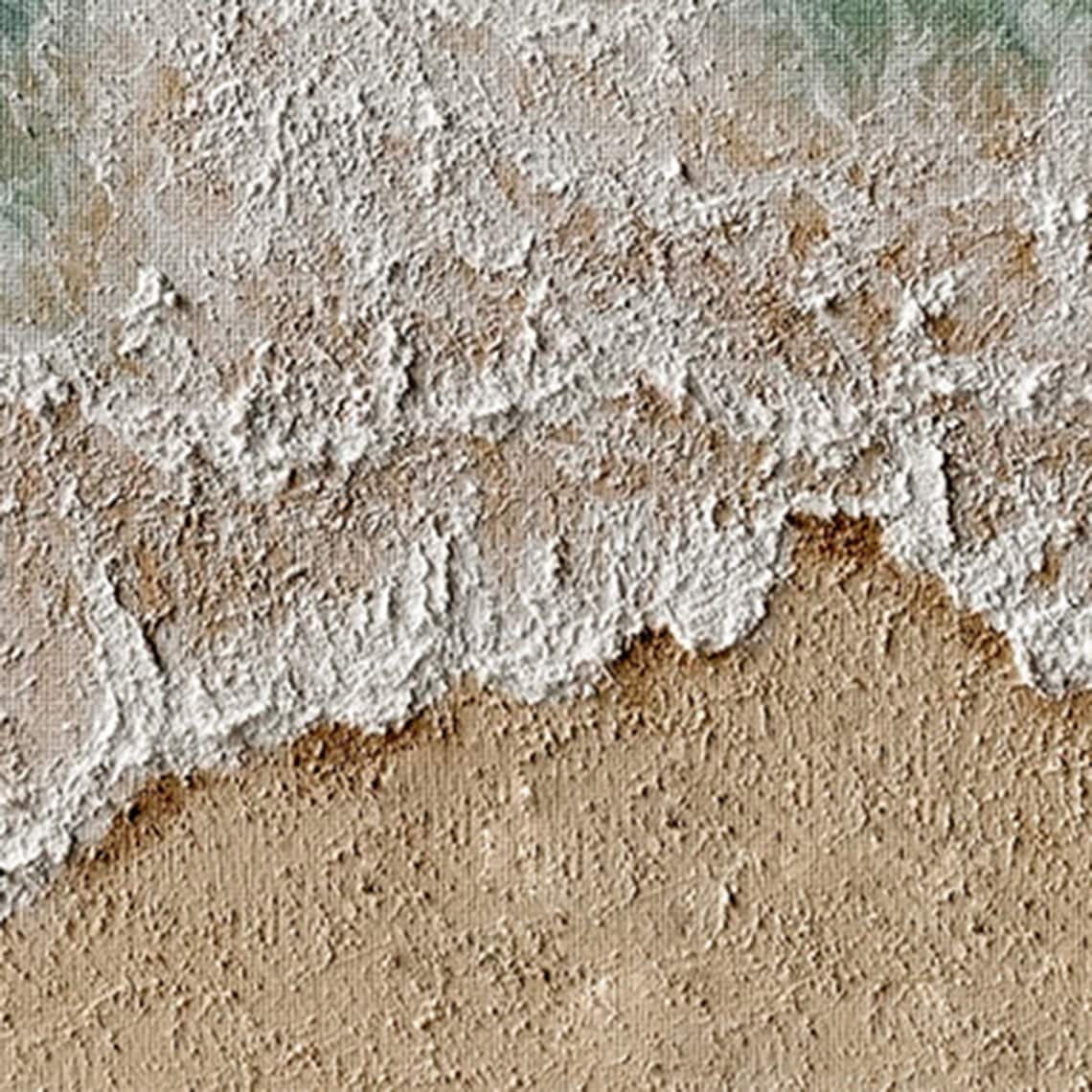 Large 3D Textured Coastal Wall Art Framed Green Beach Painting - Etsy