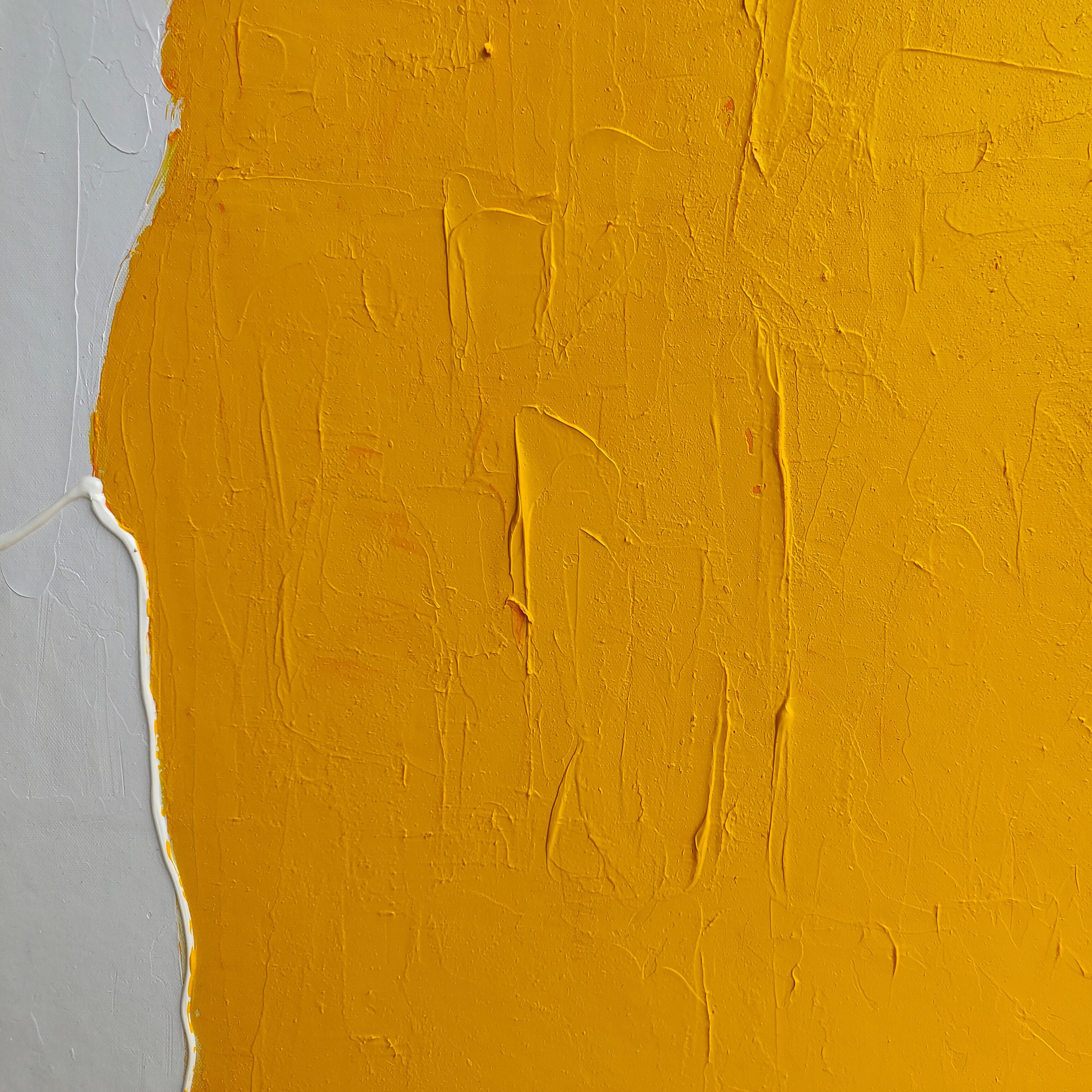 Large Minimalist Yellow Painting Abstract Lady's Body Wall Art ...