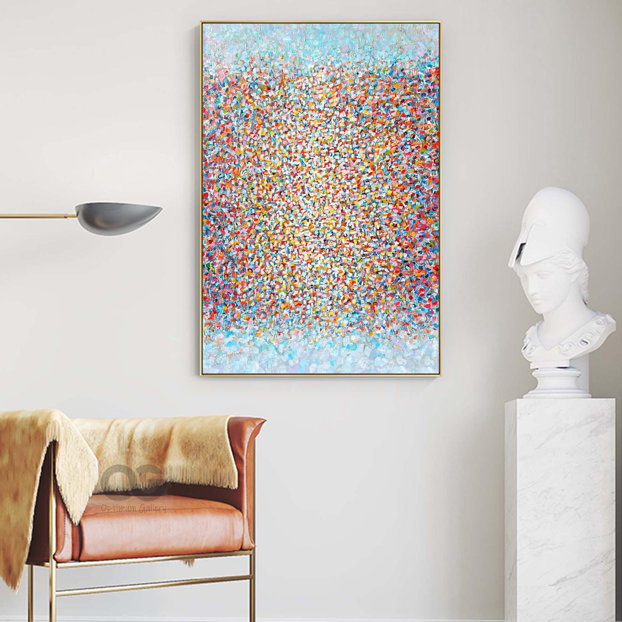 Large Jackson Pollock Style Painting, Orange Abstract Canvas Art - Etsy