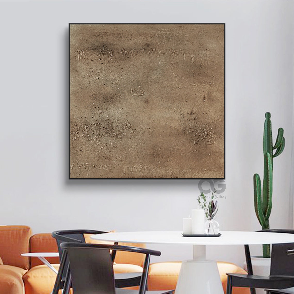 Large Minimalist Brown Canvas Painting Brown Minimalist - Etsy