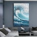 Textured Blue Wave Acrylic Painting, Framed Ocean Canvas Art - Etsy