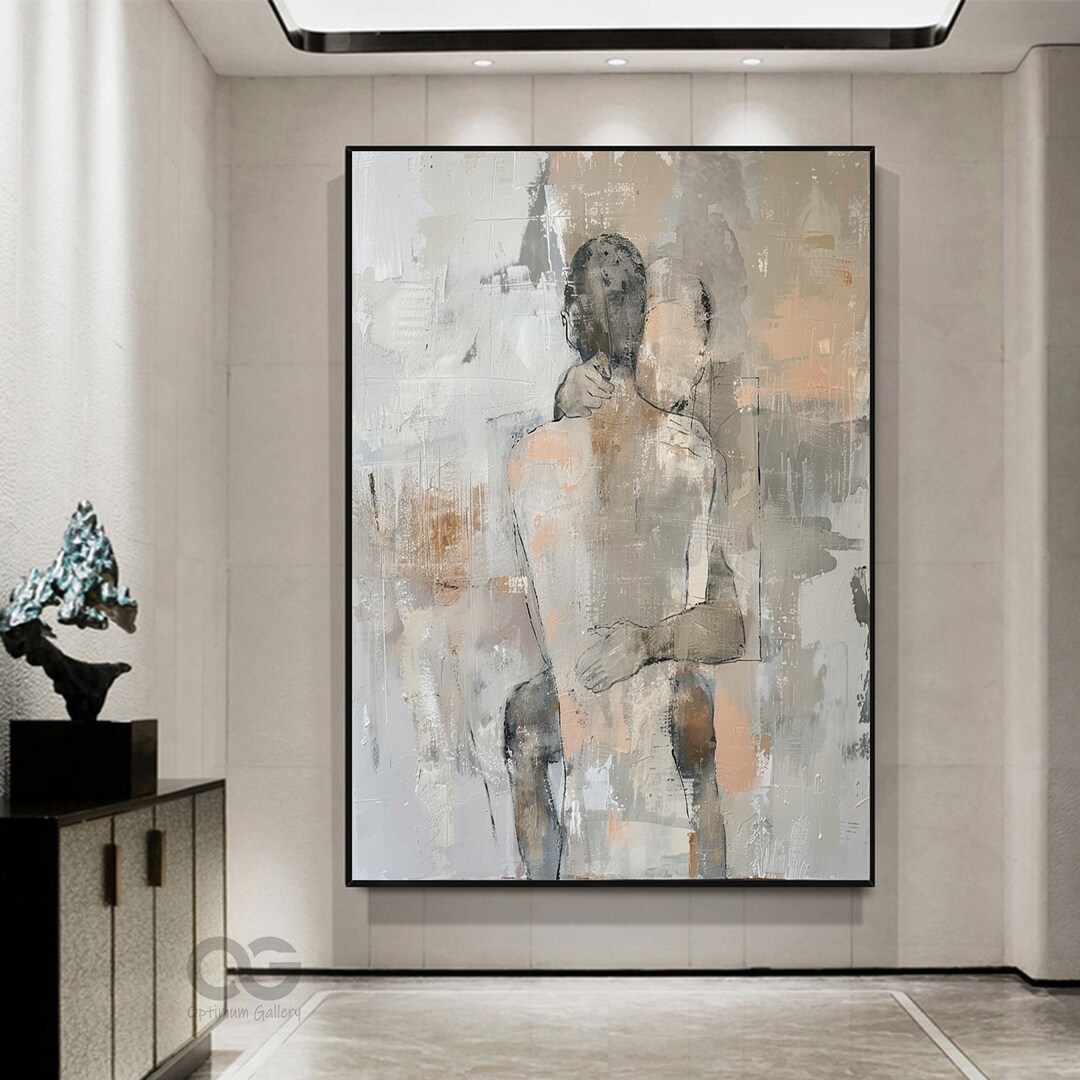 Original Woman Face Canvas Art Faceless Portrait Painting Abstract Lady ...