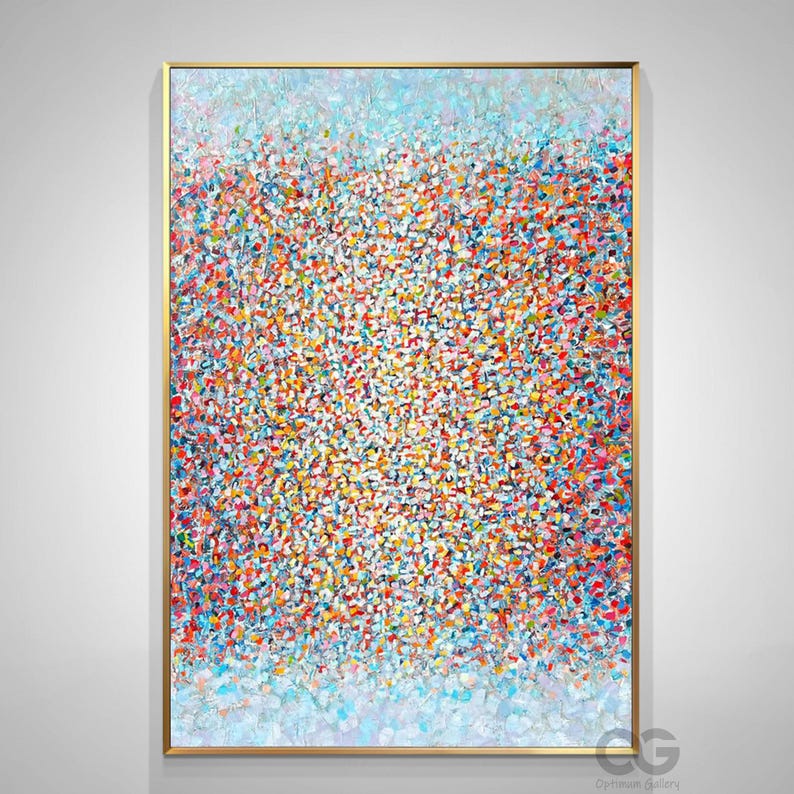 Large Jackson Pollock Style Painting, Orange Abstract Canvas Art - Etsy