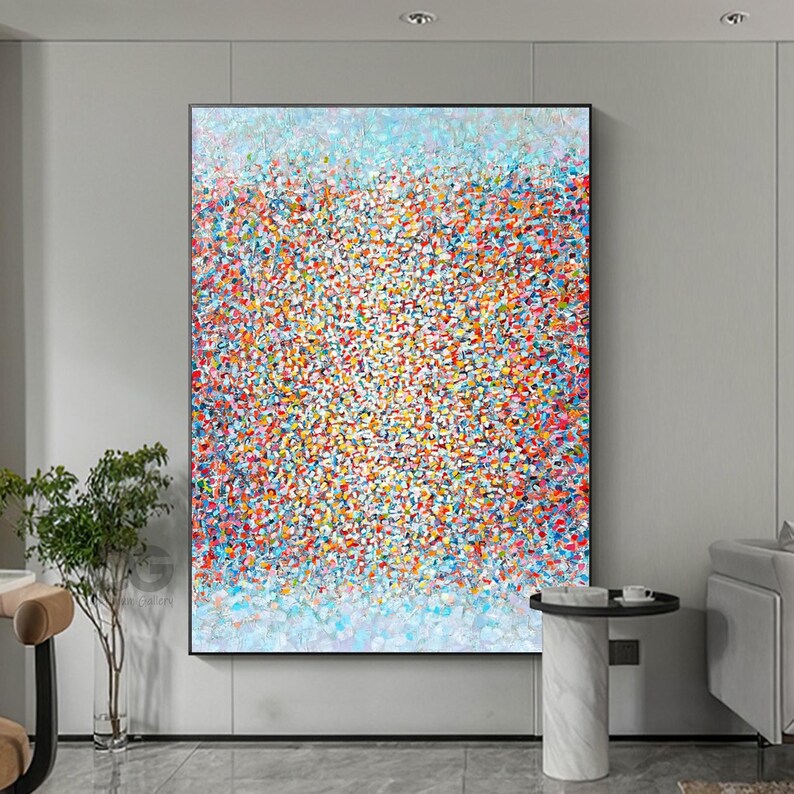 Large Jackson Pollock Style Painting, Orange Abstract Canvas Art - Etsy