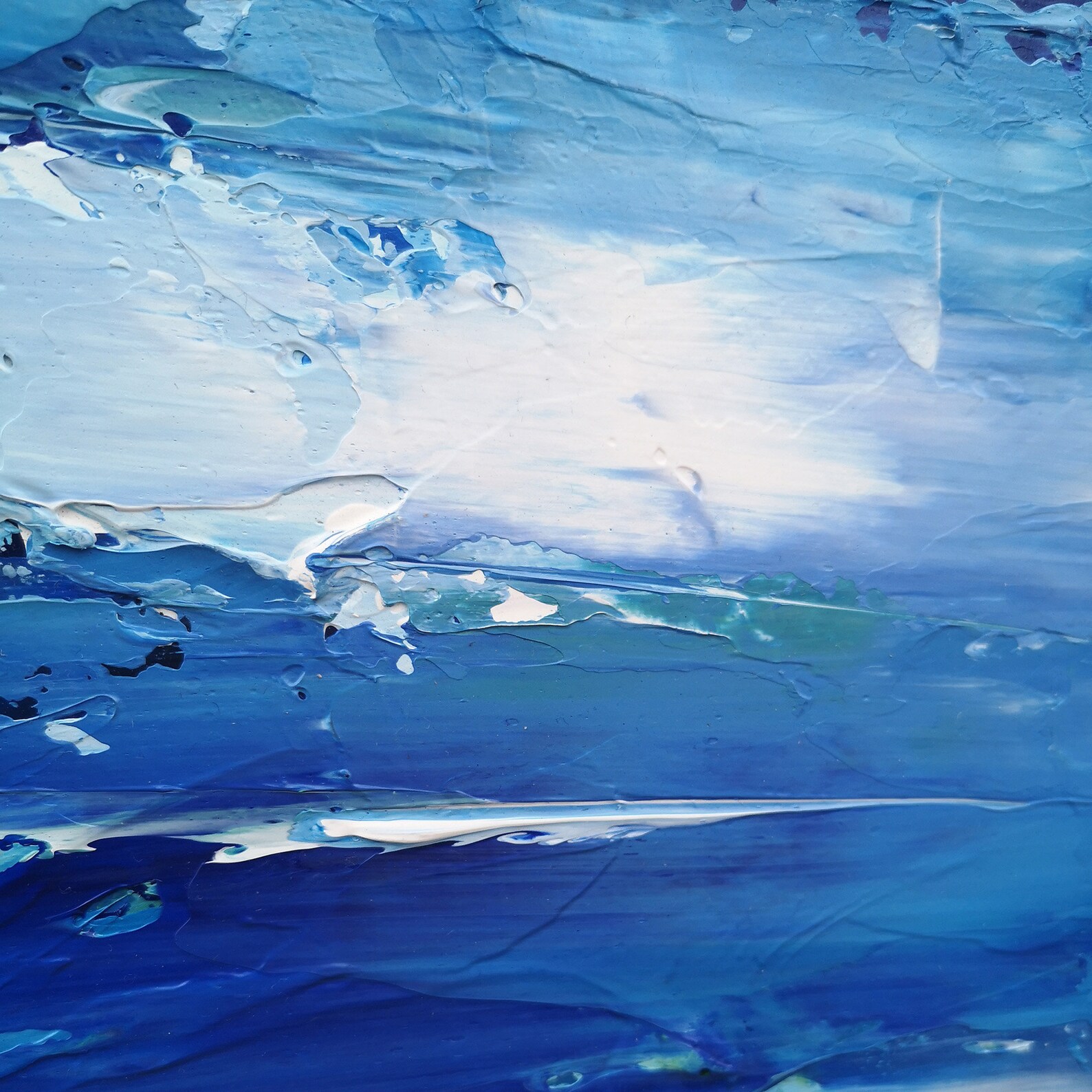 Large Original Abstract Blue Ocean Painting Acrylic Textured - Etsy