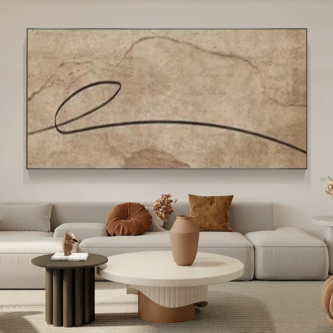 Large Brown Minimalist Wall Art Original Brown Abstract Painting Modern ...