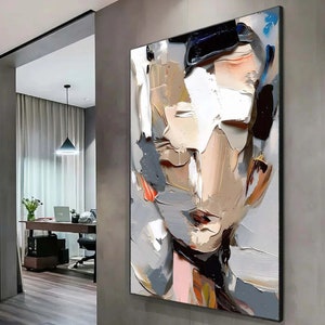 Large Abstract Lady Painting Faceless Portrait Painting Woman Face ...