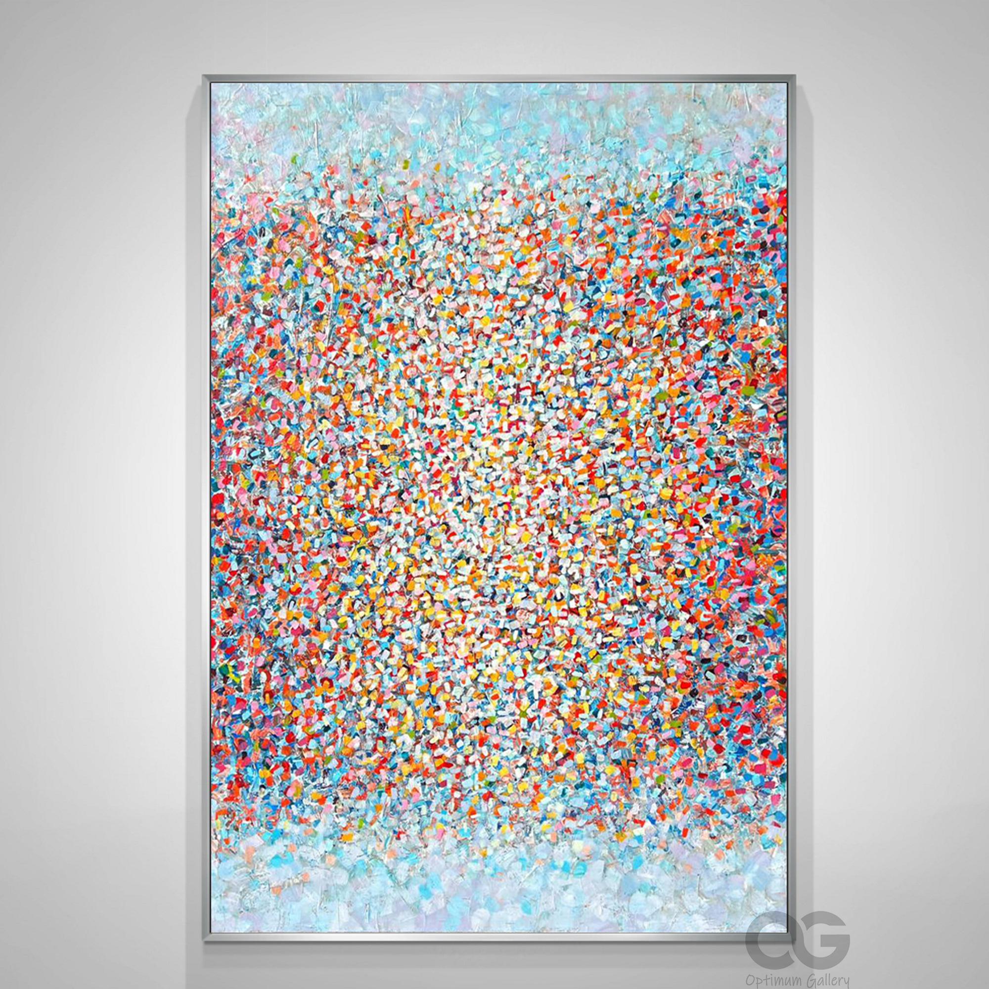 Large Jackson Pollock Style Painting, Orange Abstract Canvas Art - Etsy