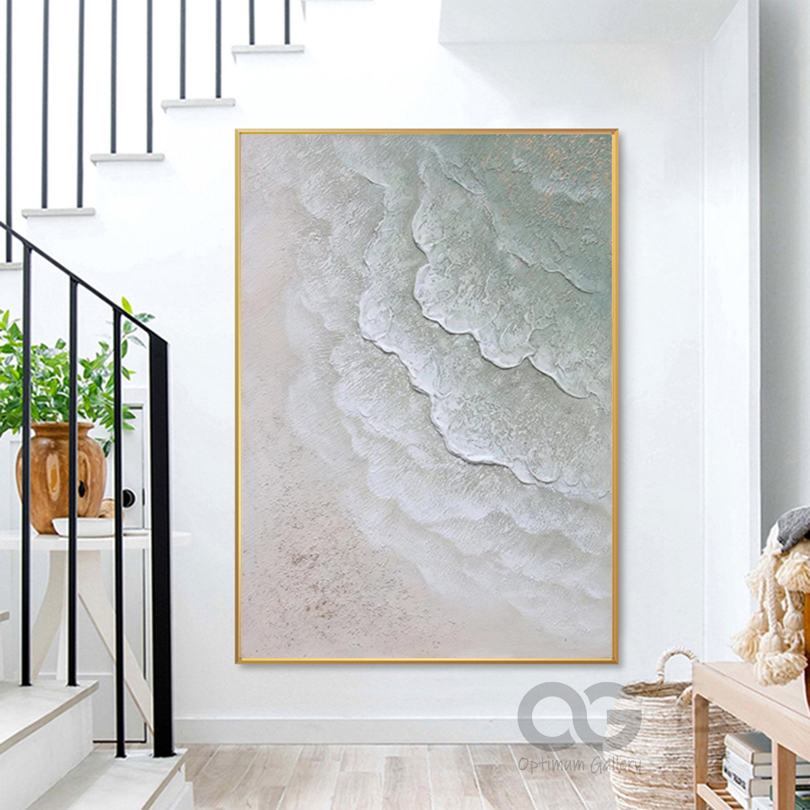 Oversized Texture Ocean Wave Wall Art Decor Large Framed White - Etsy