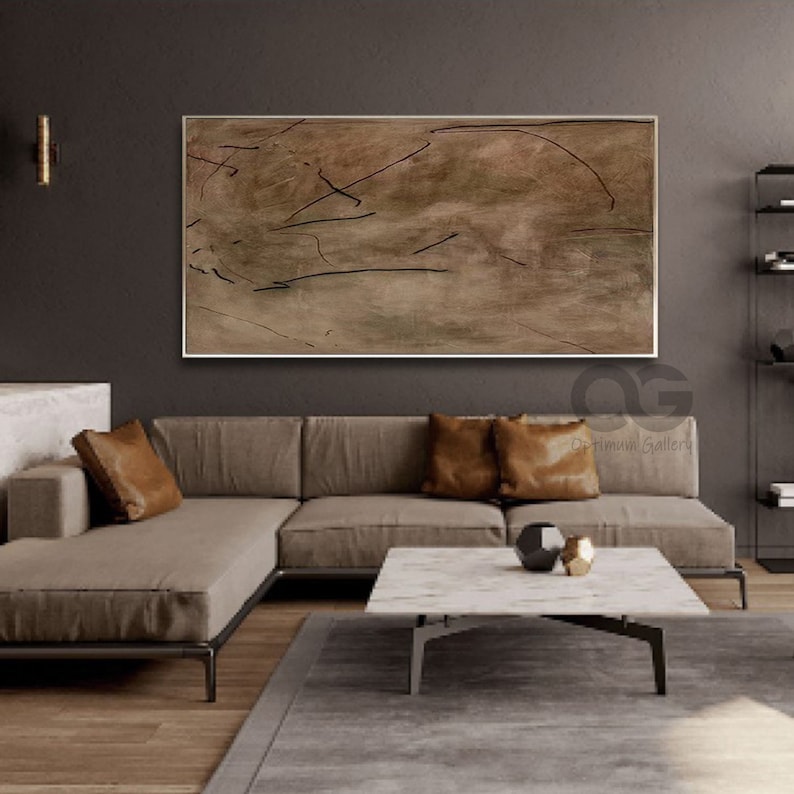 Large Minimalist Brown Wall Art Original Brown Painting - Etsy