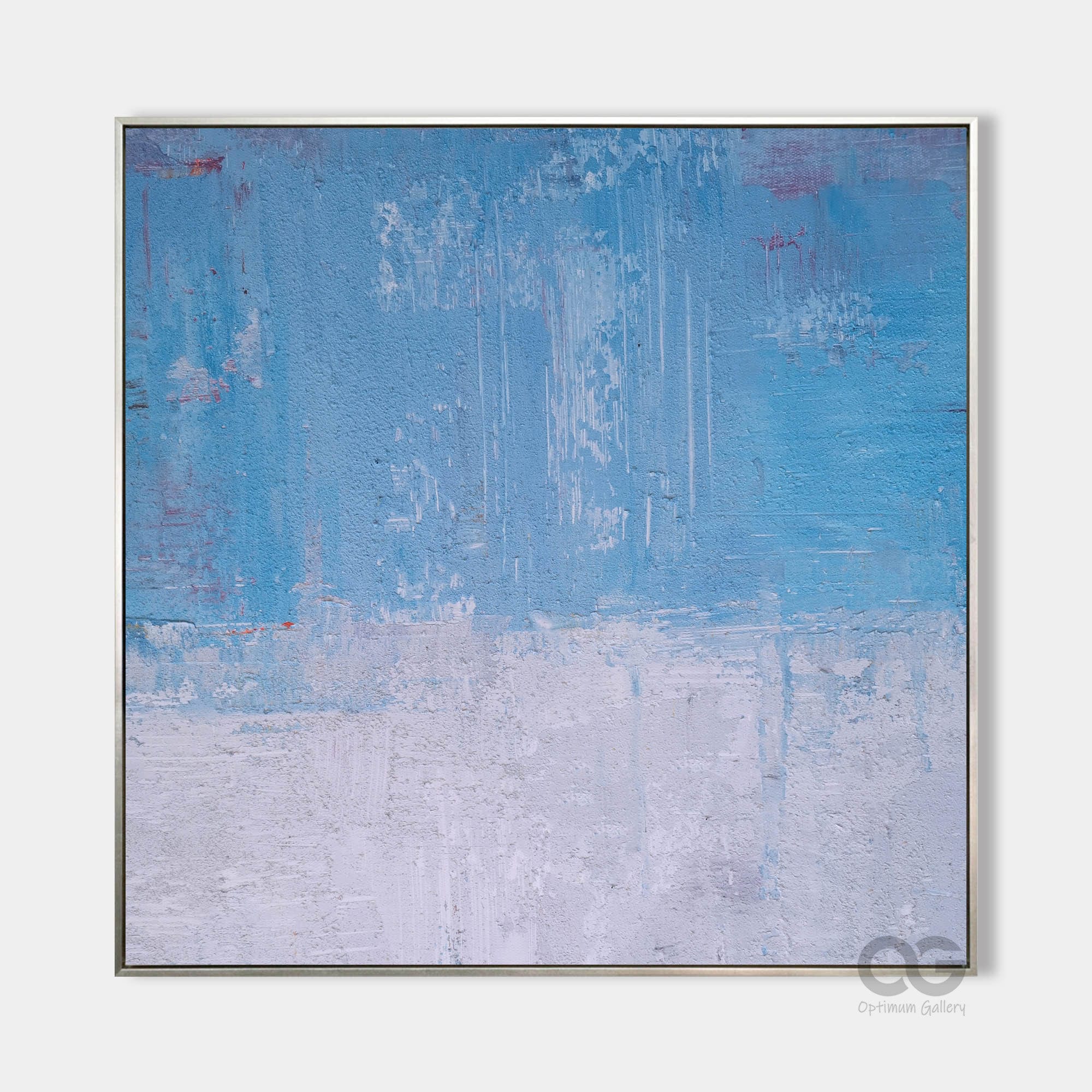 Large Blue and White Abstract Canvas Painting Original - Etsy UK
