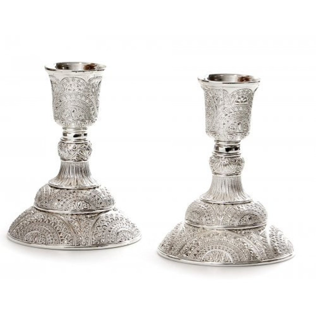 Sabbath Candlesticks ,stunning Decorative Silver Plated ,100% Kosher ...