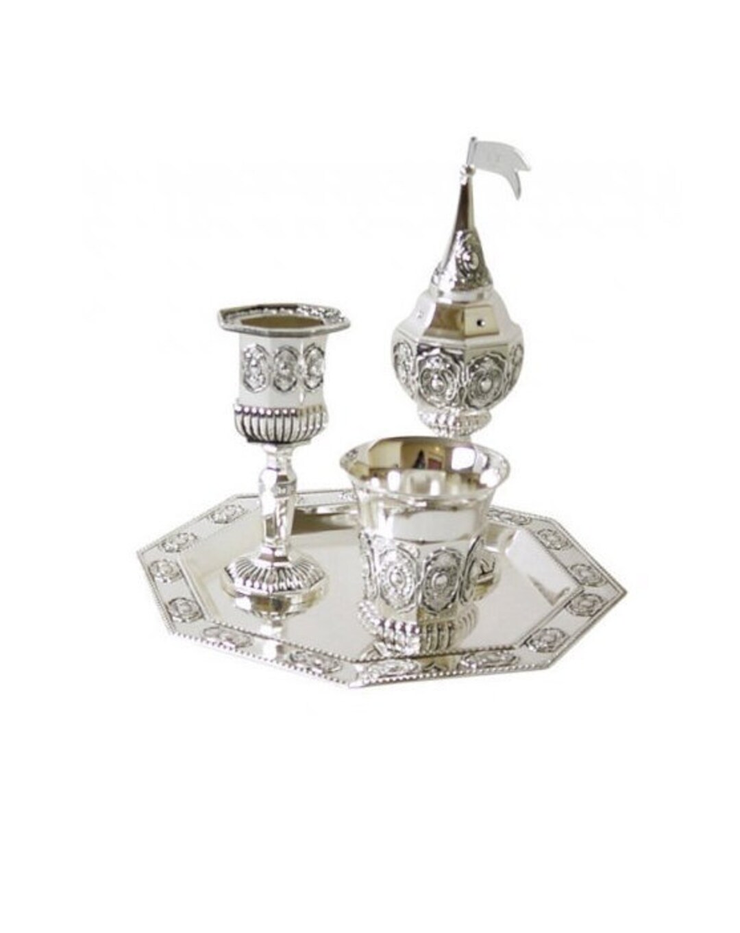 Silver Plated 4-piece Havdalah Set Cup Candle Holder Spice - Etsy