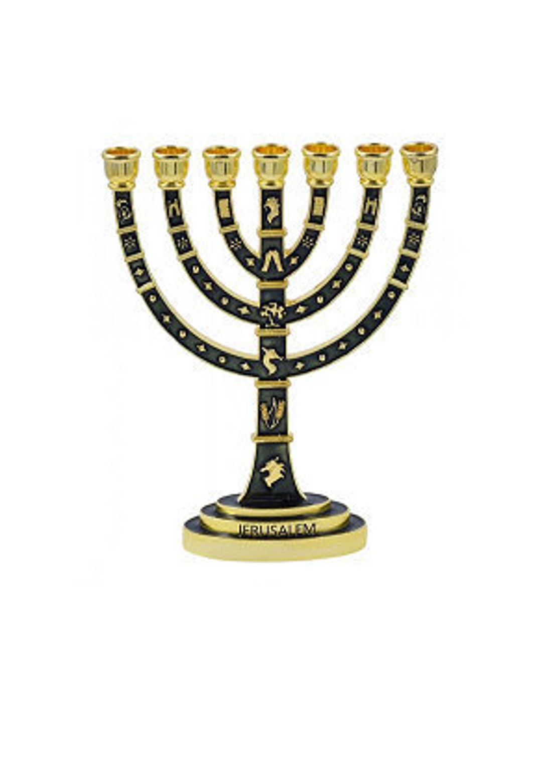 Jewish Menorah 7 branch High Quality Menorah With With Judaic ...