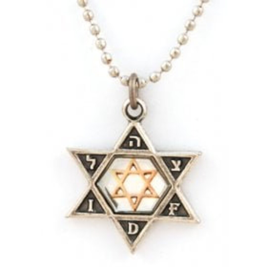 Necklace IDF Army, Star of David Bronze Pendant IDF Commando Symbol ...