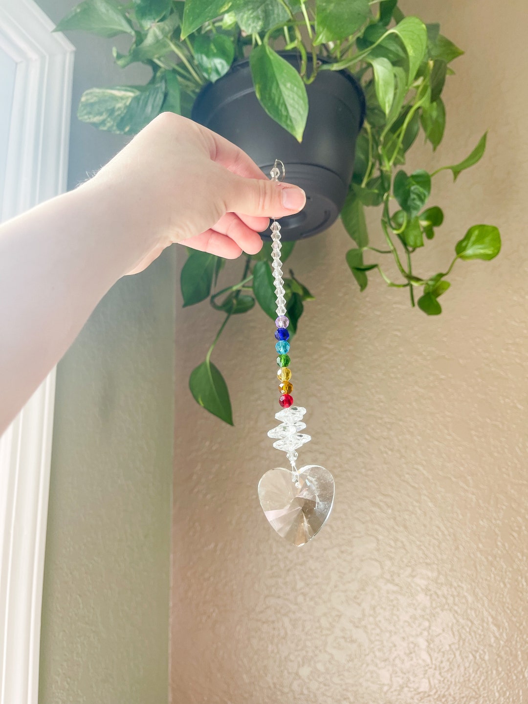 Chakra Heart Sun Catcher, 7 Chakras, Rainbow Lovers, Crystal Suncatcher ...