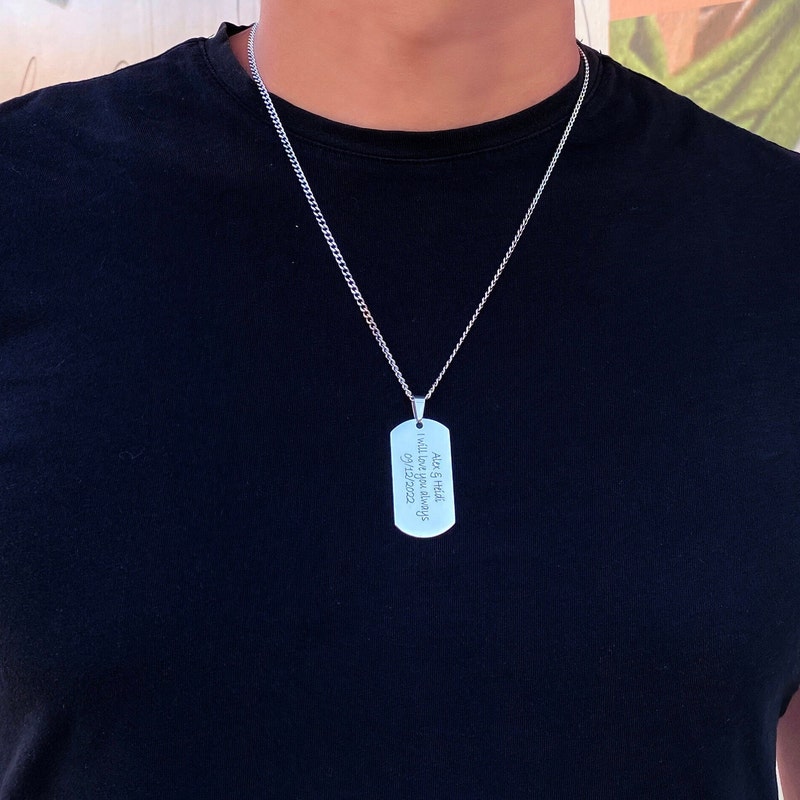 Mens Necklace With Dog Tags - Etsy