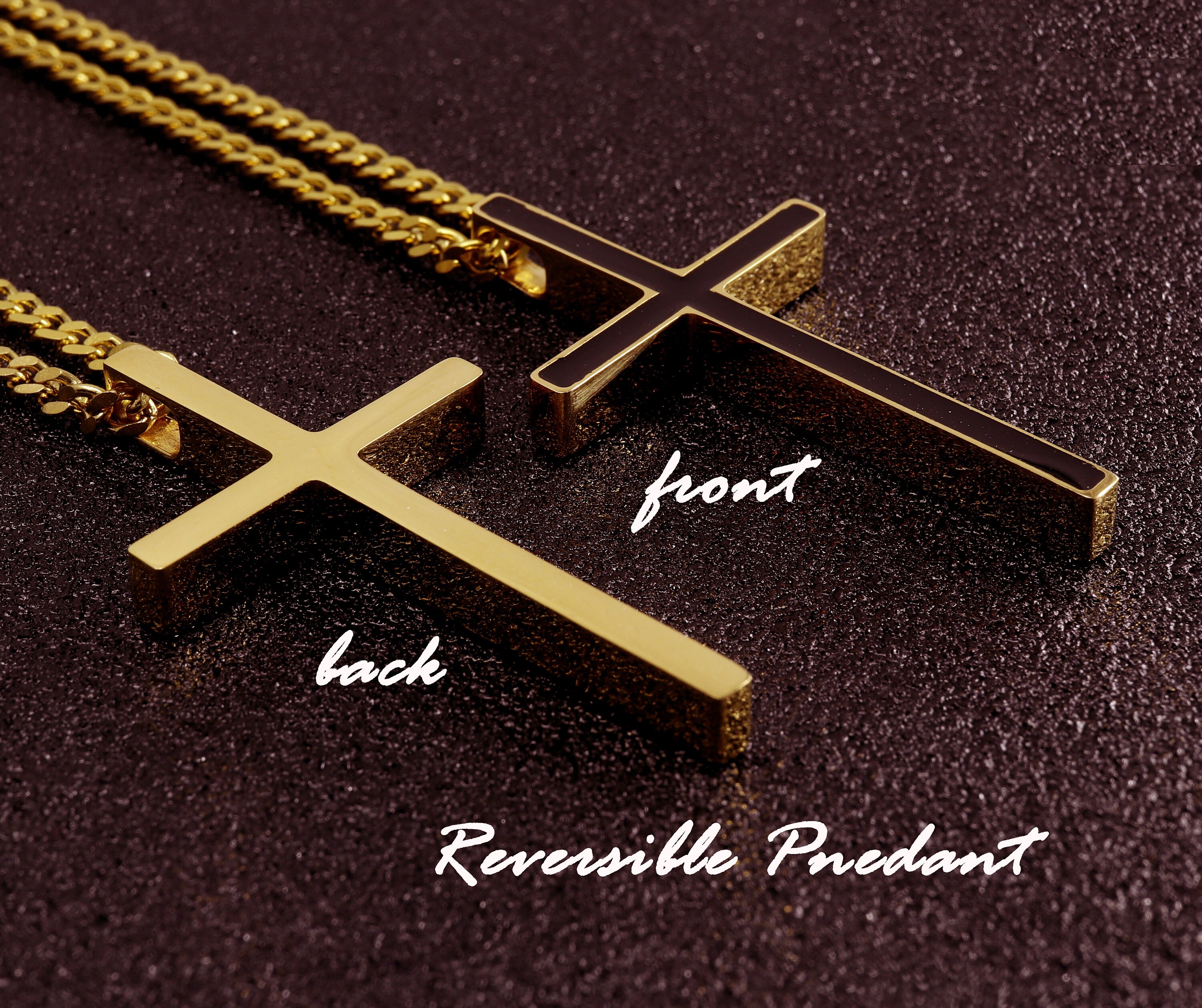 Men's Large Cross Necklace Gold Cross Necklaces for Men - Etsy