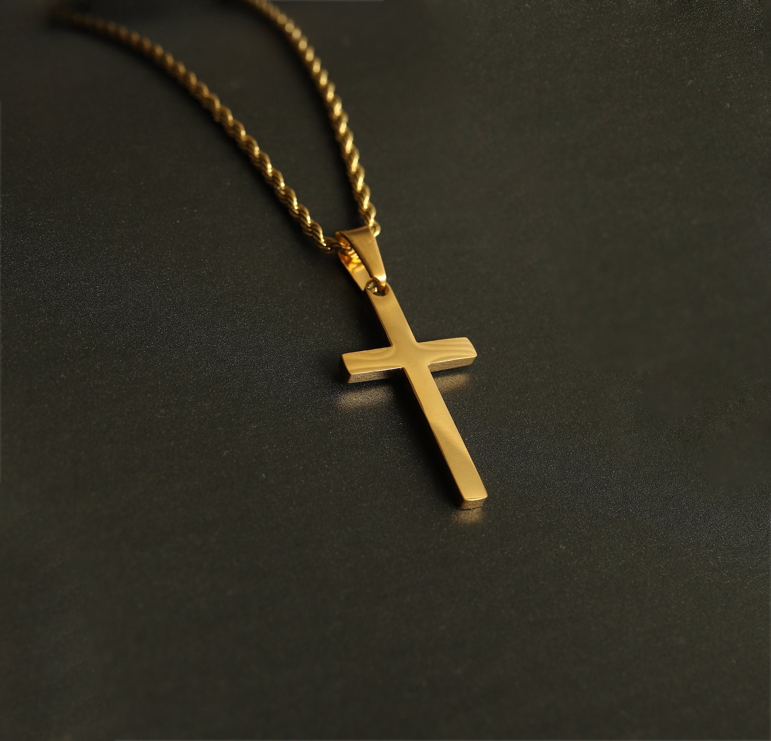 Cross Necklace for Men Men Gold Cross Necklace Men Small | Etsy