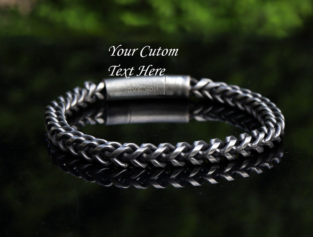 Mens Bracelet, Chain Bracelet, Retro Magnetic Clasp Stainless Steel ...