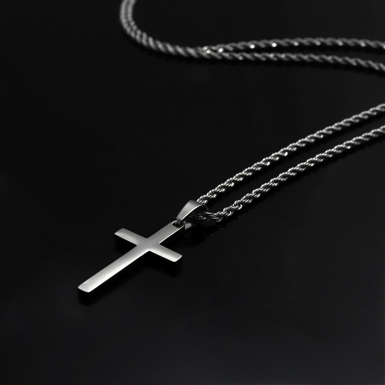 Men's Cross Necklace Silver Cross Necklace for Men Men - Etsy