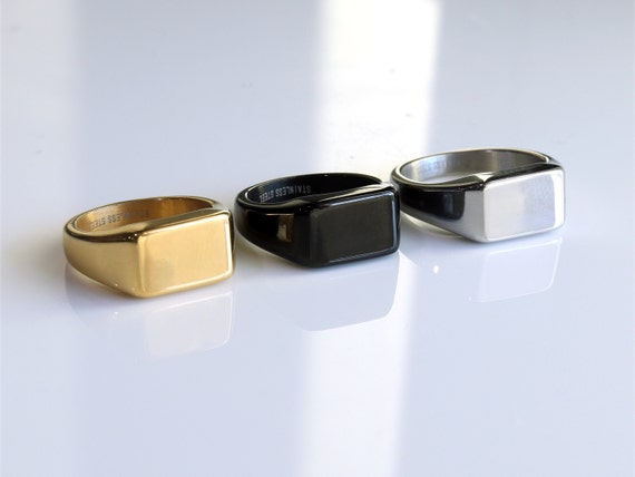 Square Signet Ring Gold Signet Ring Silver Signet Ring - Etsy