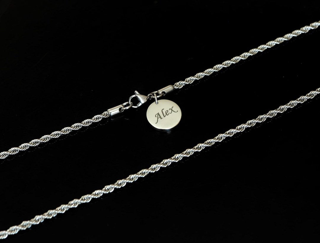 Personalized Chain, Men's Chain Necklace, Rope Chain Necklace, Necklace ...